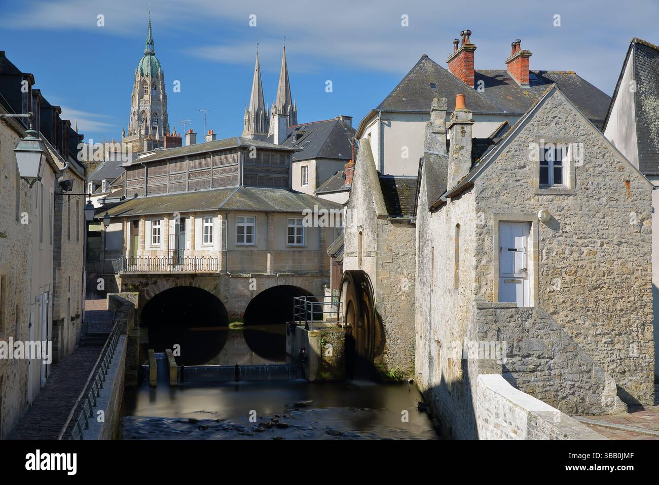The historical center of Bayeux, Calvados, Normandy, France, with a ...
