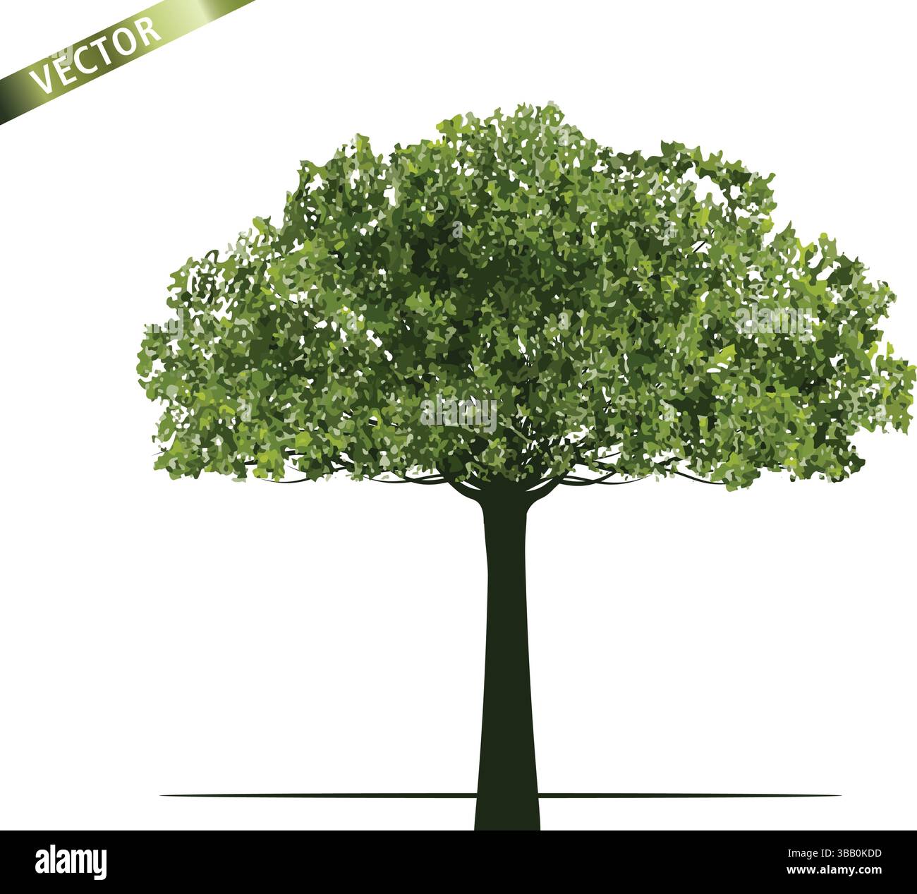 Green Tree Isolated on White Background. Vector outline Illustration Stock Vector Image & Art ...