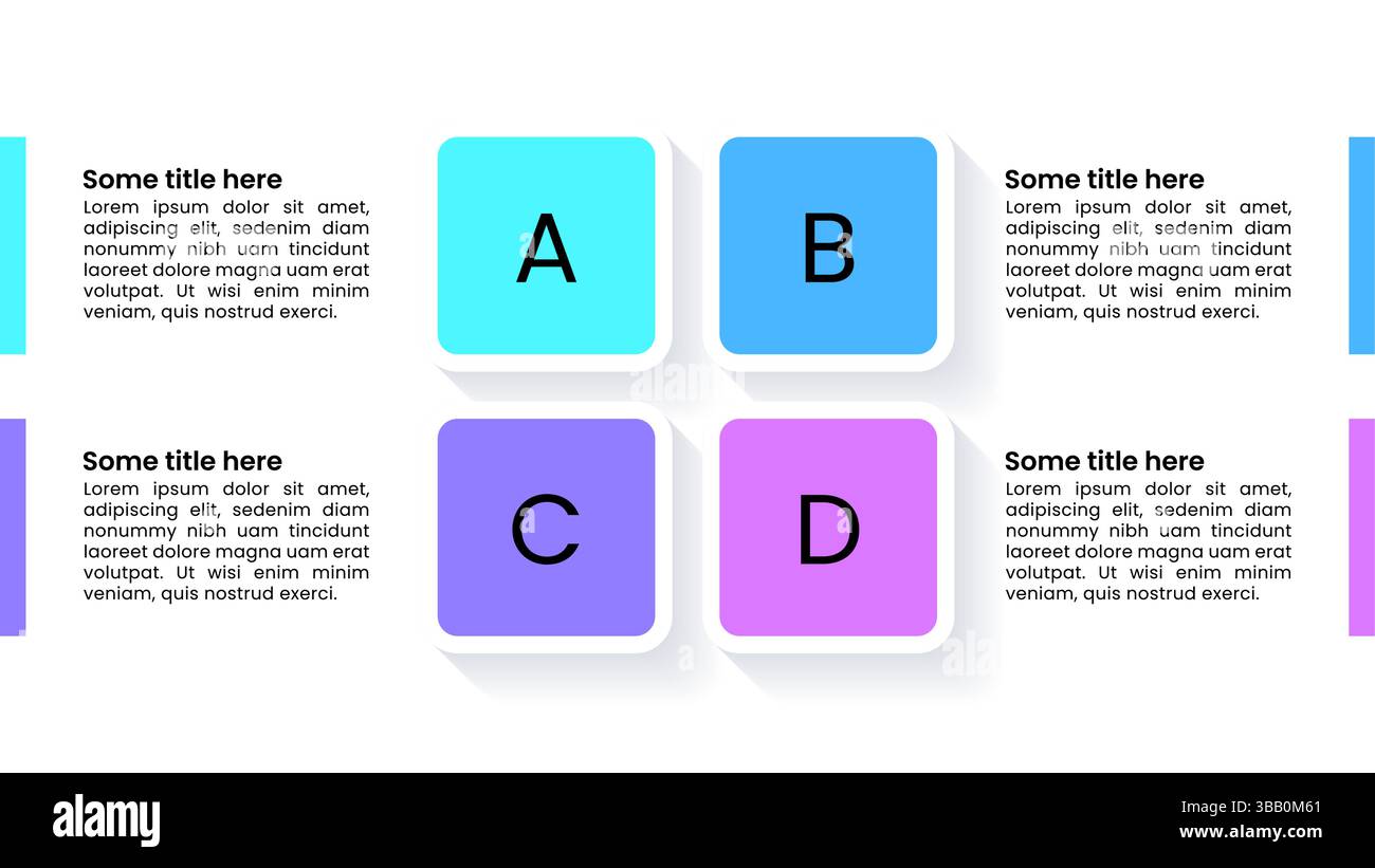 Infographic template with 4 options or steps. Squares. Can be used for ...