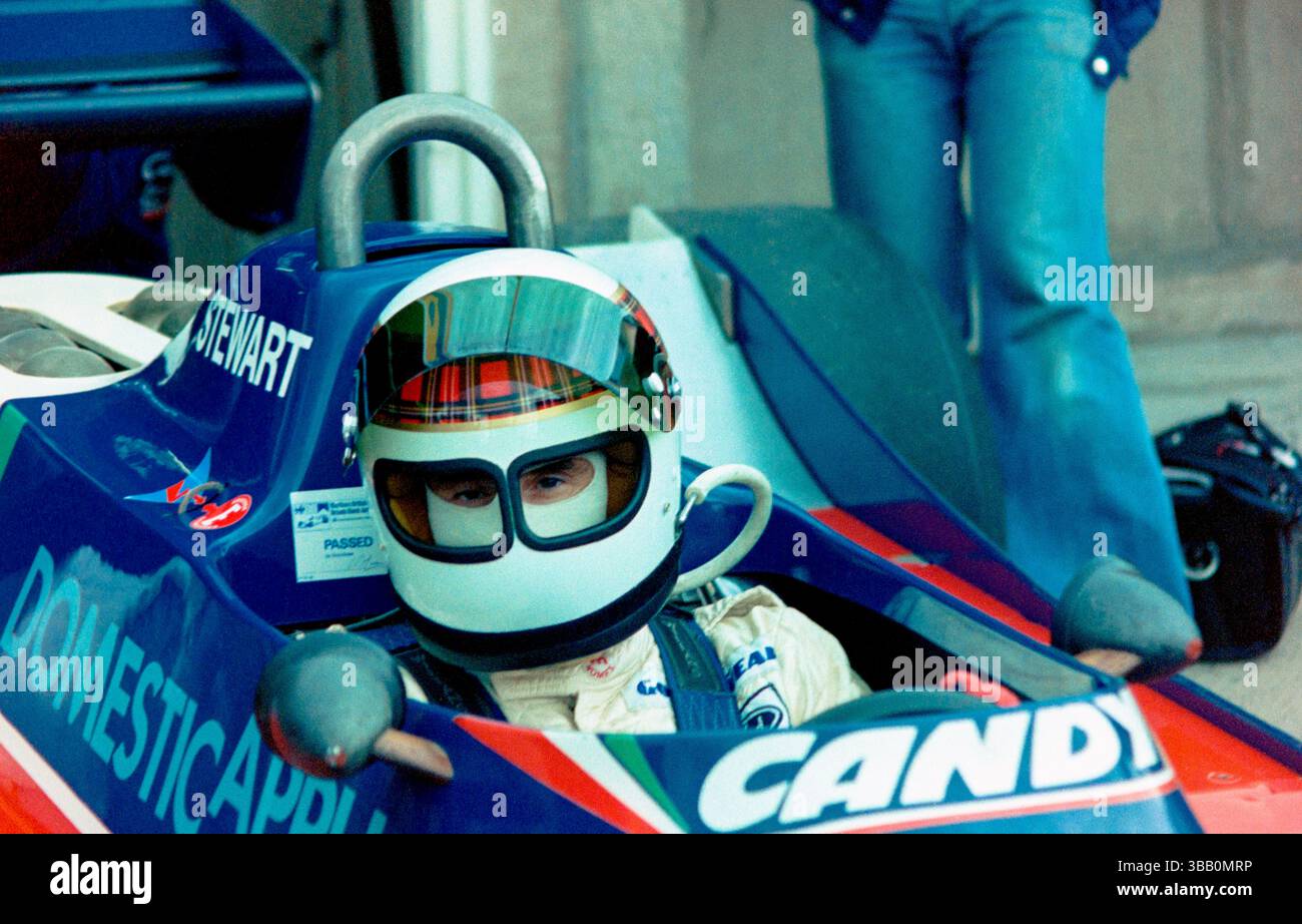 Sir Jackie Stewart put the Tyrrell 010 through its paces during testing ...