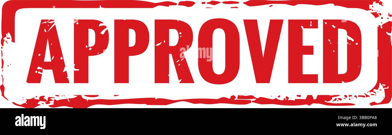 Red grunge stamp and text approved. Vector Illustration Stock Vector ...