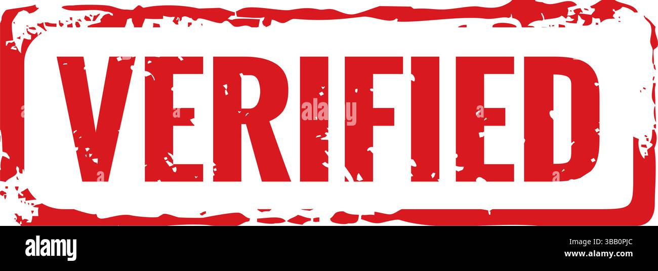 Red grunge stamp and text verified. Vector Illustration Stock Vector ...