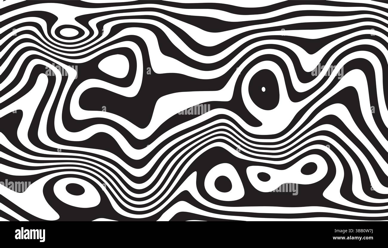 Wavy abstract stripes in horizontal alignment. Gentle flowing curves ...