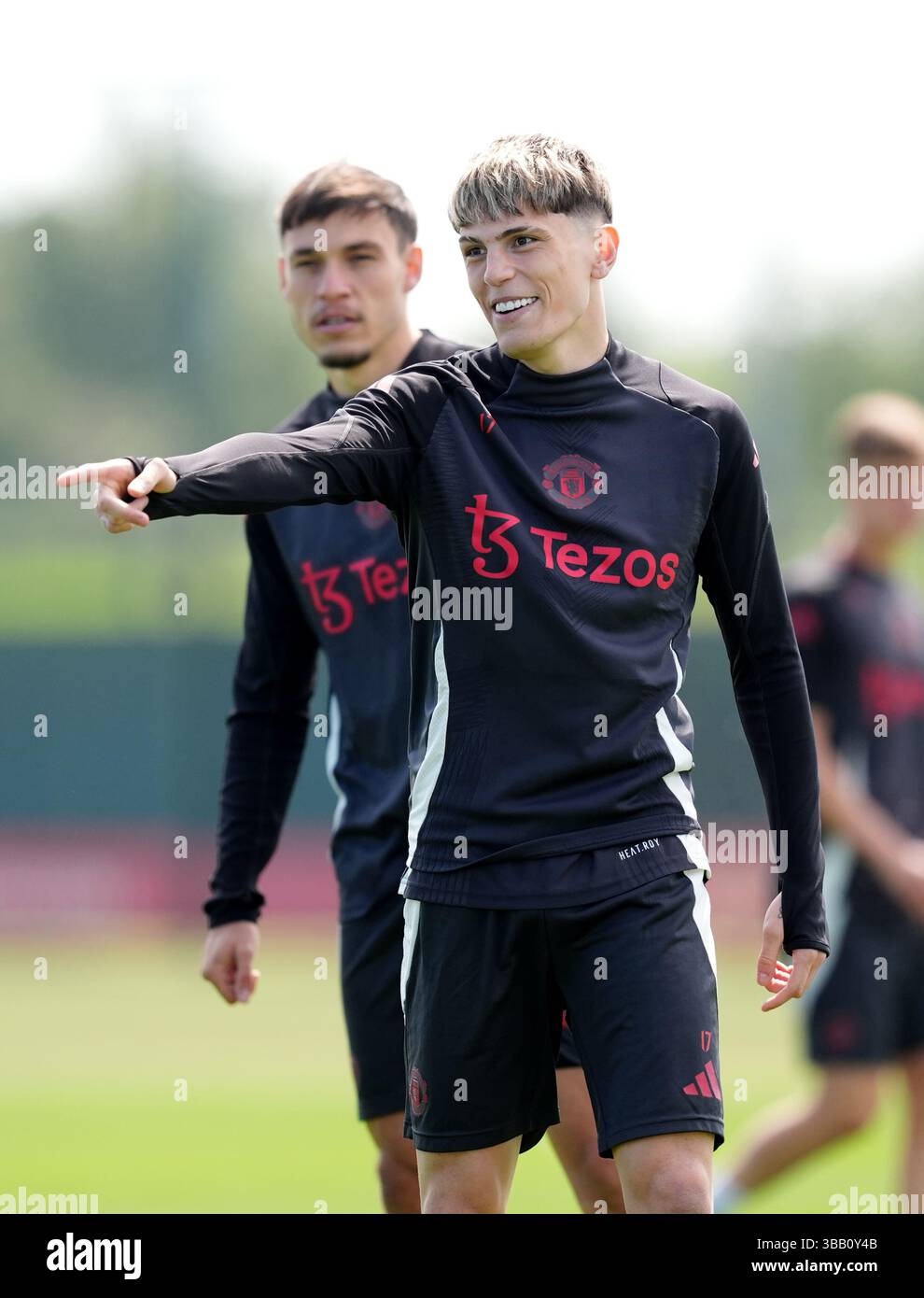 Manchester United's Alejandro Garnacho during a training session at the ...
