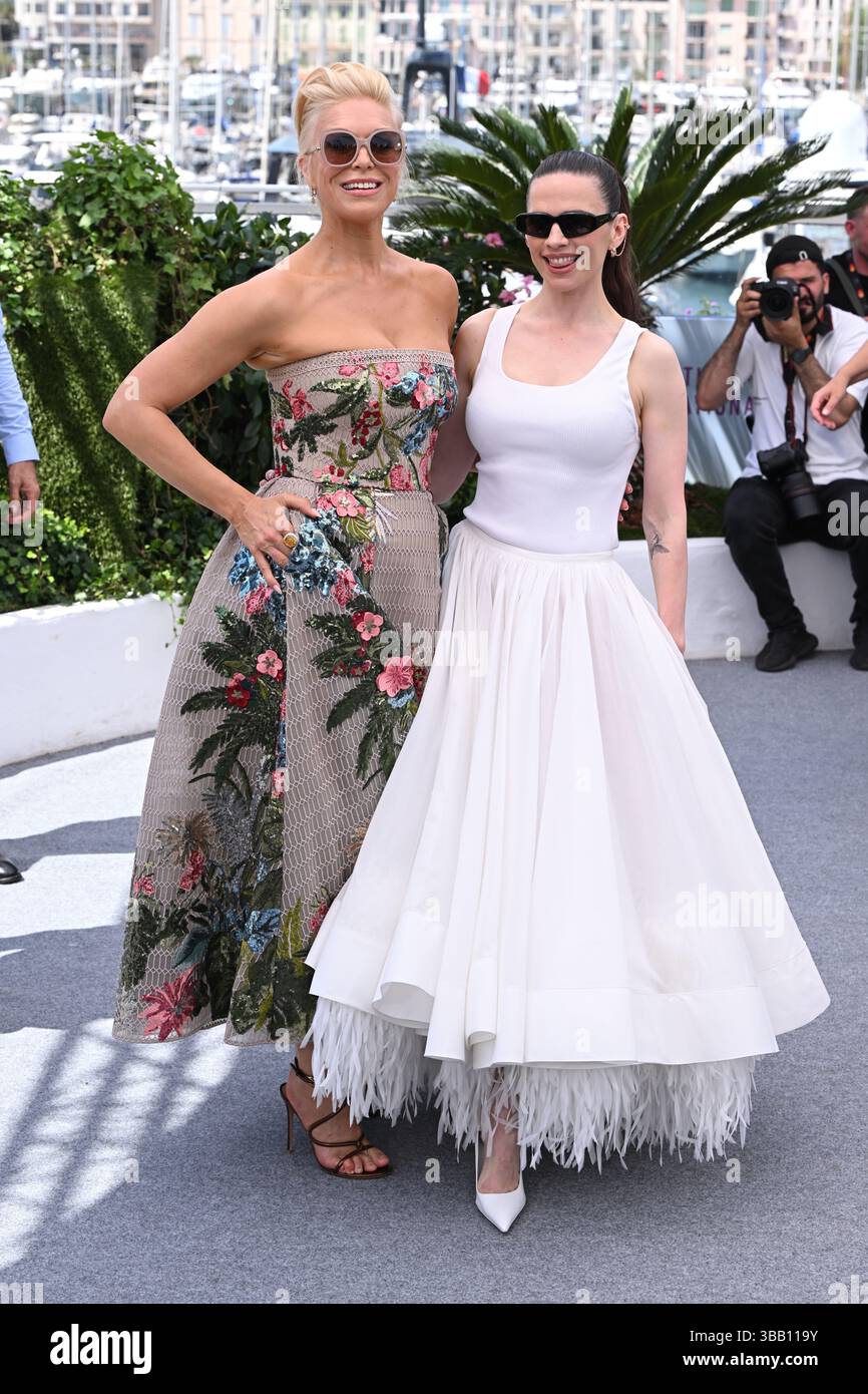 Hannah Waddingham (left) and Hayley Atwell attend a photocall for ...