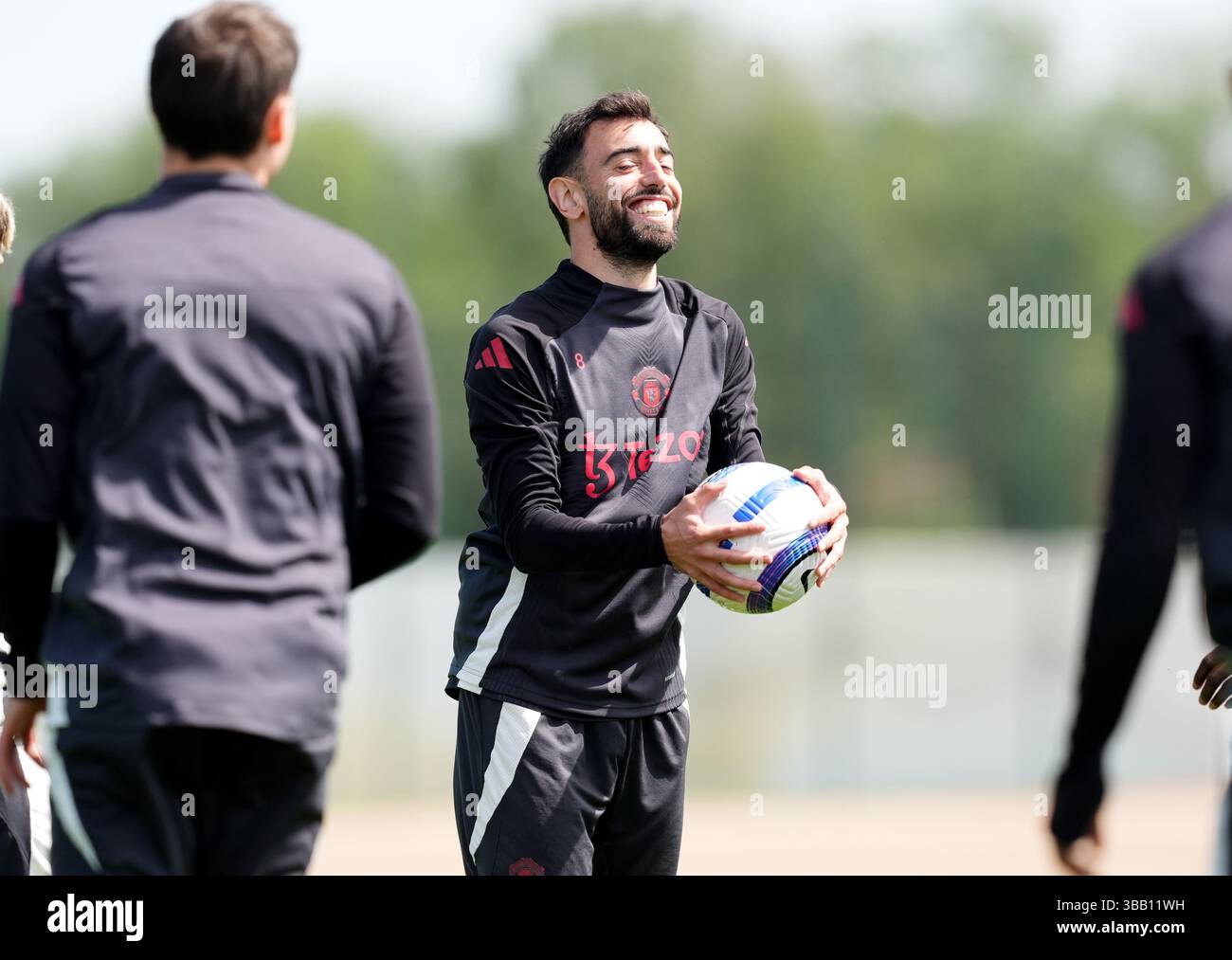 Manchester United's Bruno Fernandes during a training session at the ...