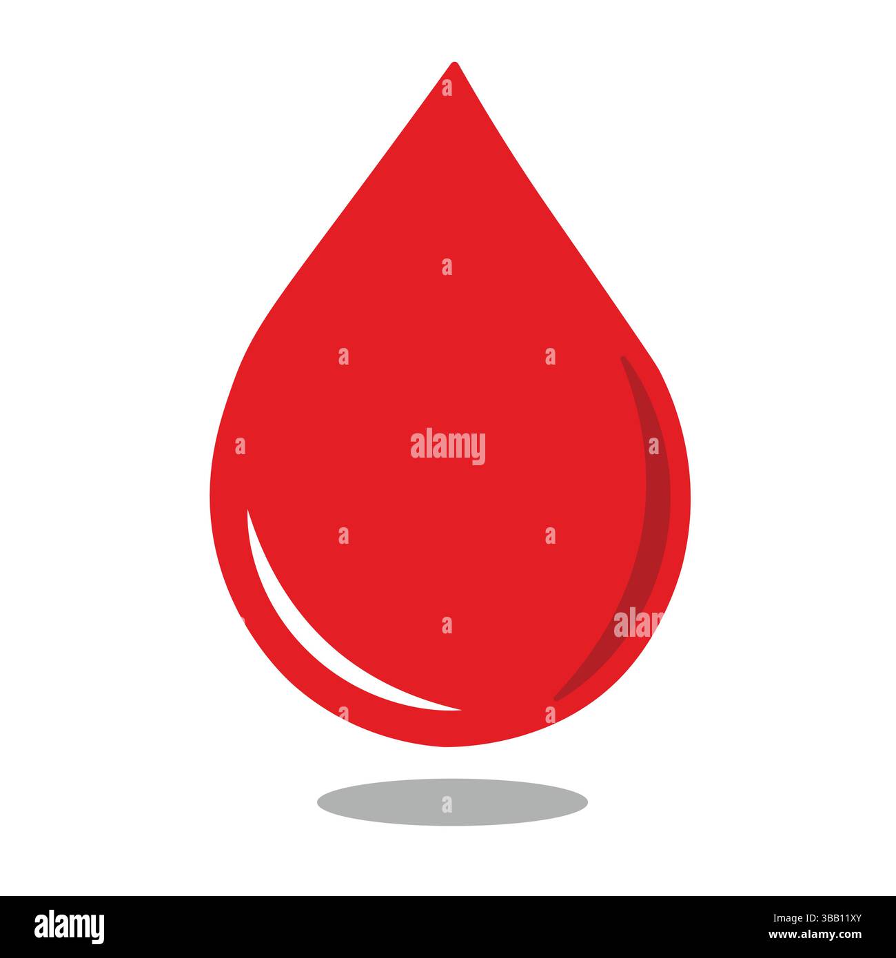 Bright Red Blood Drop Icon on a Clean White Background Stock Vector ...