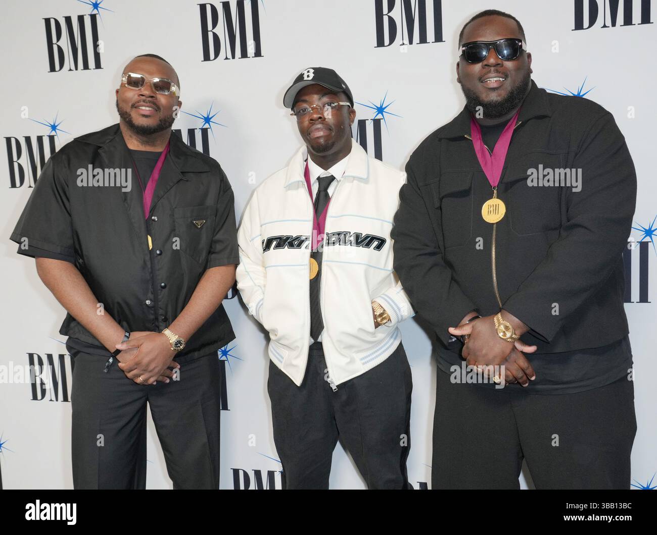 (L-R) Ari PenSmith, Believve, and Sammy SoSo at the 2025 BMI Pop Awards ...
