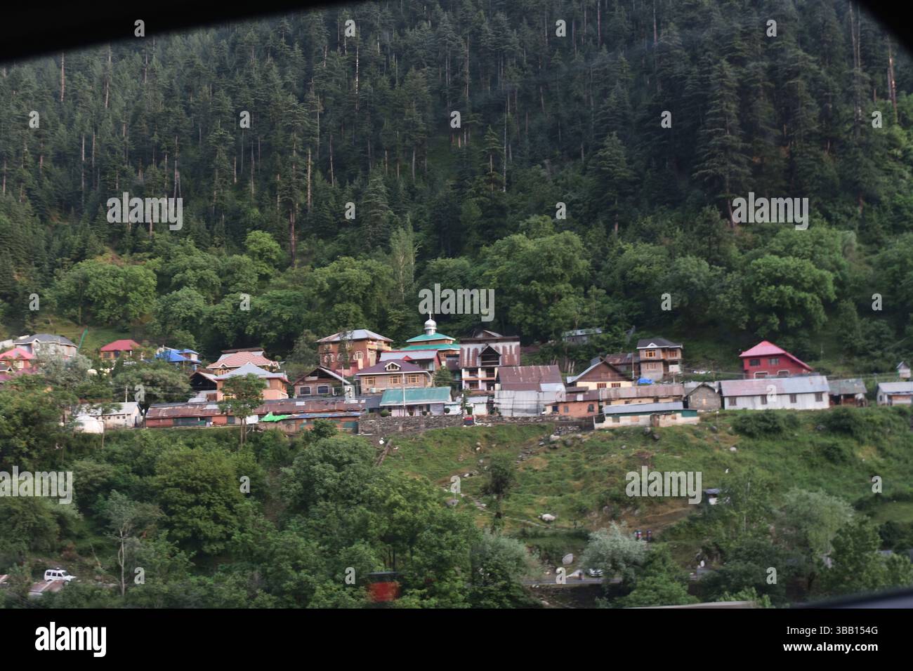 Residential houses are seen in the indidan side of deserted town of Uri ...