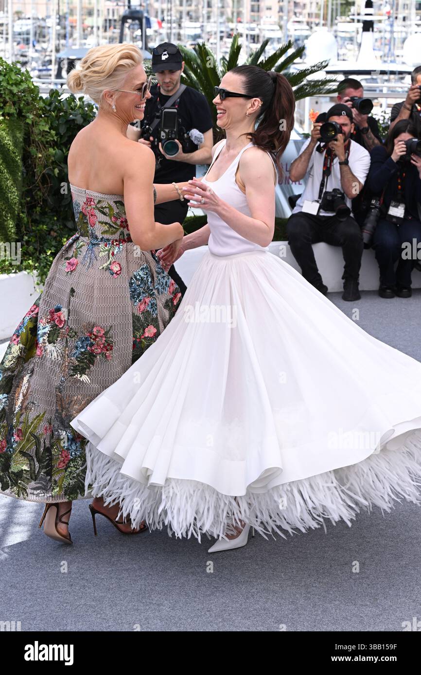 Hannah Waddingham (left) and Hayley Atwell attend a photocall for ...