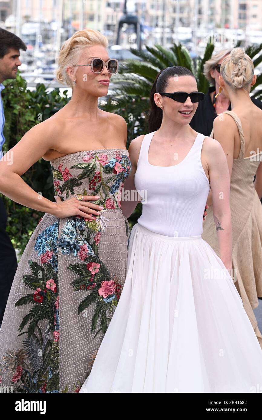 Hannah Waddingham (left) and Hayley Atwell attend a photocall for ...