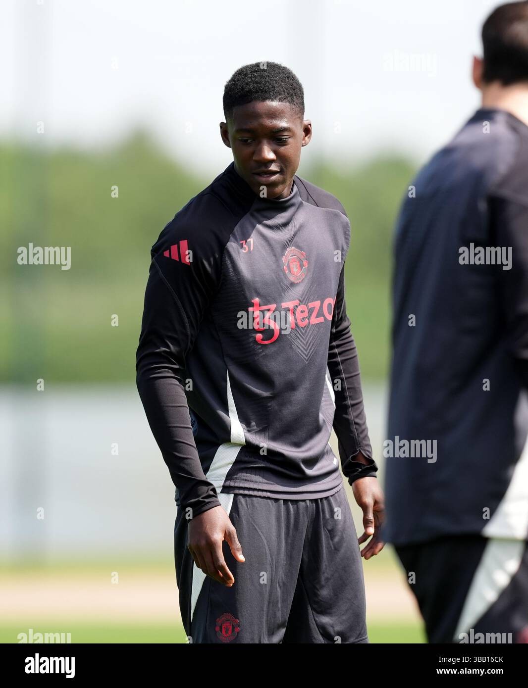 Manchester United's Kobbie Mainoo during a training session at the ...