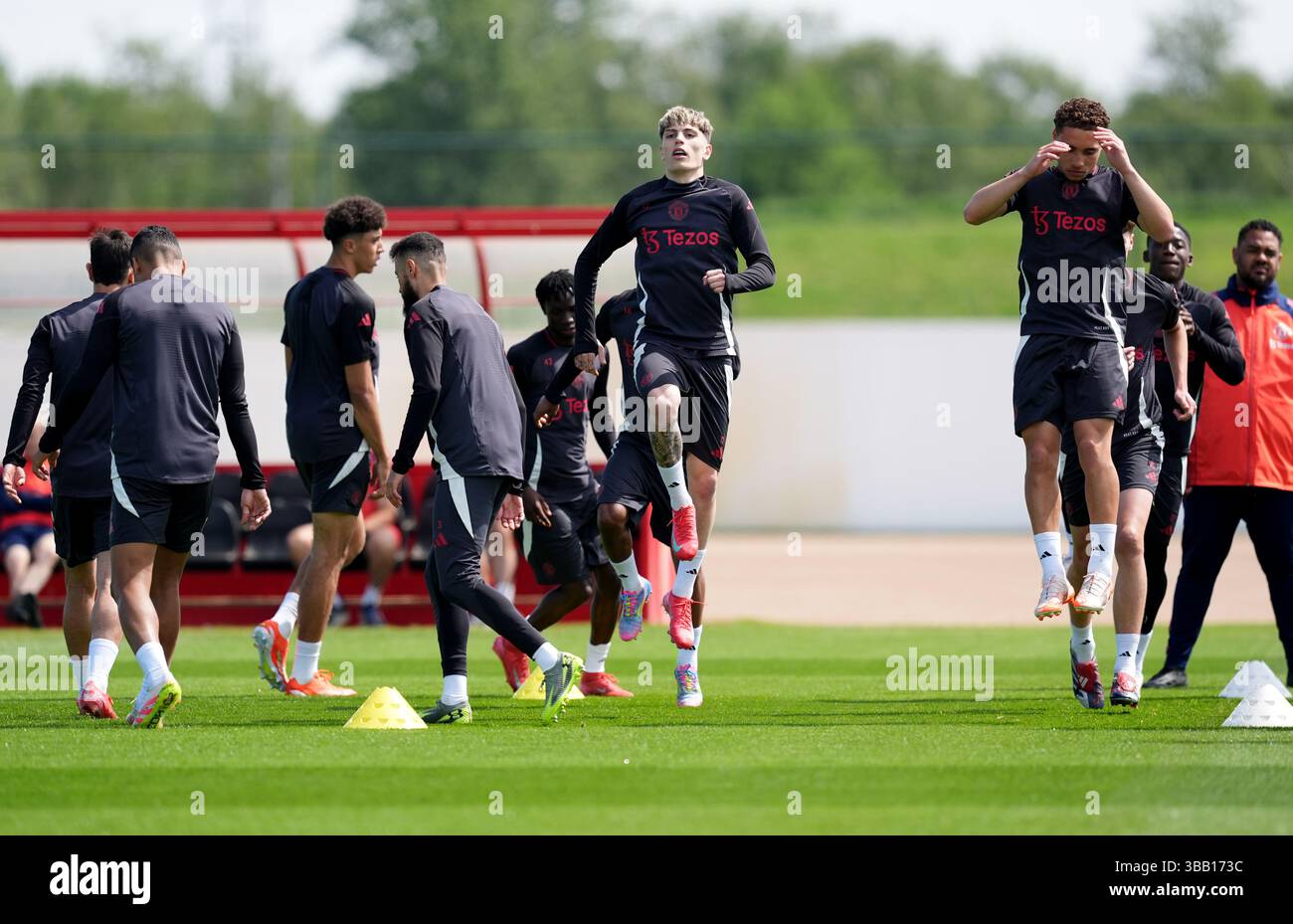 Manchester United's Alejandro Garnacho during a training session at the ...