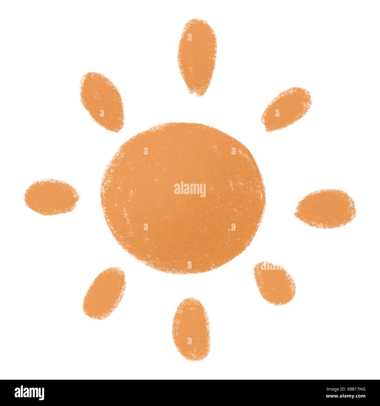 Sun hand drawn isolated element in childish style. Cute drawing for ...