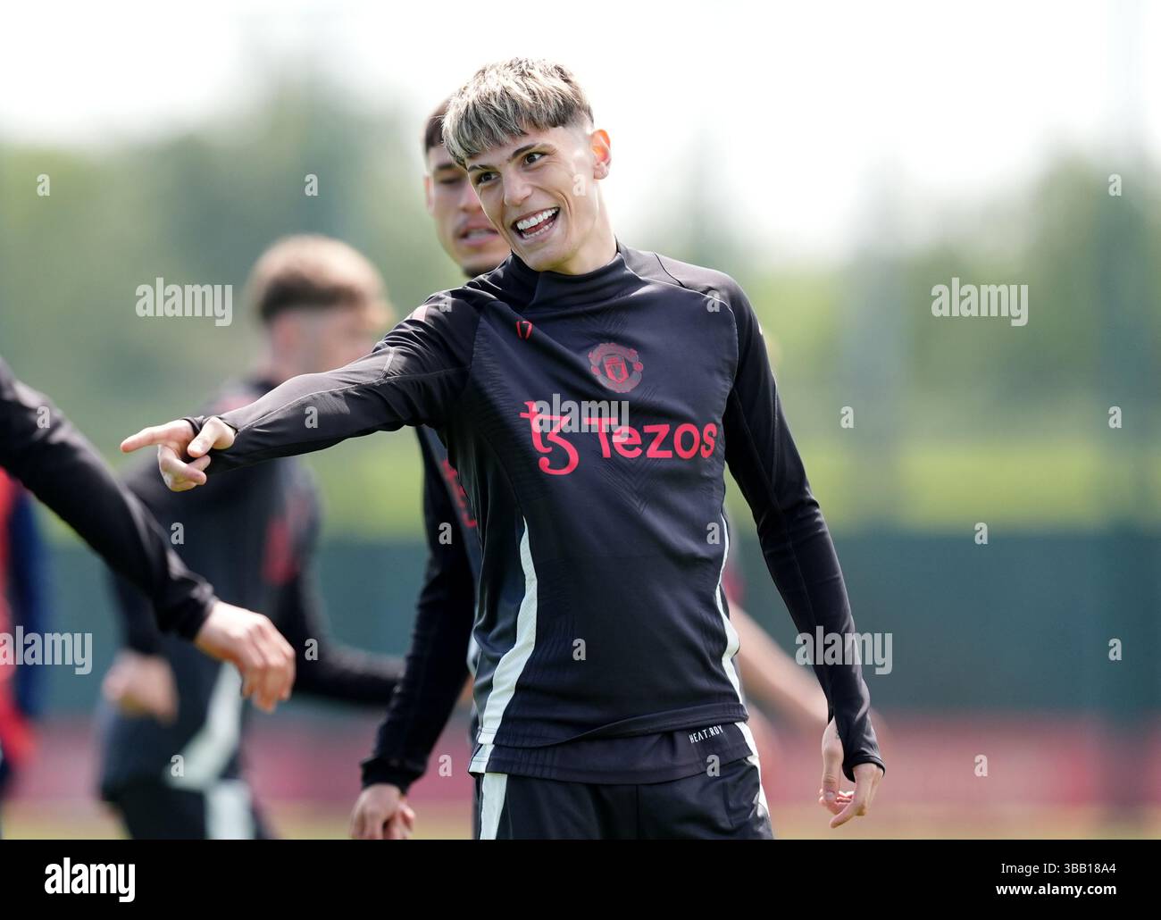 Manchester United's Alejandro Garnacho during a training session at the ...