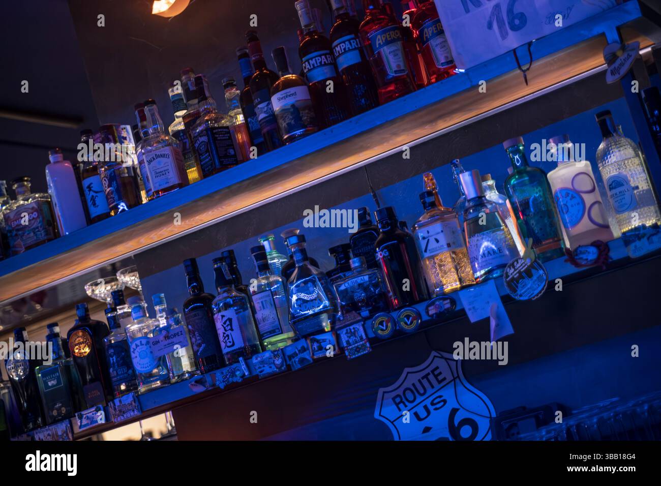 Rome, italy 4 may 2025: numerous bottles of liquor sit on shelves ...