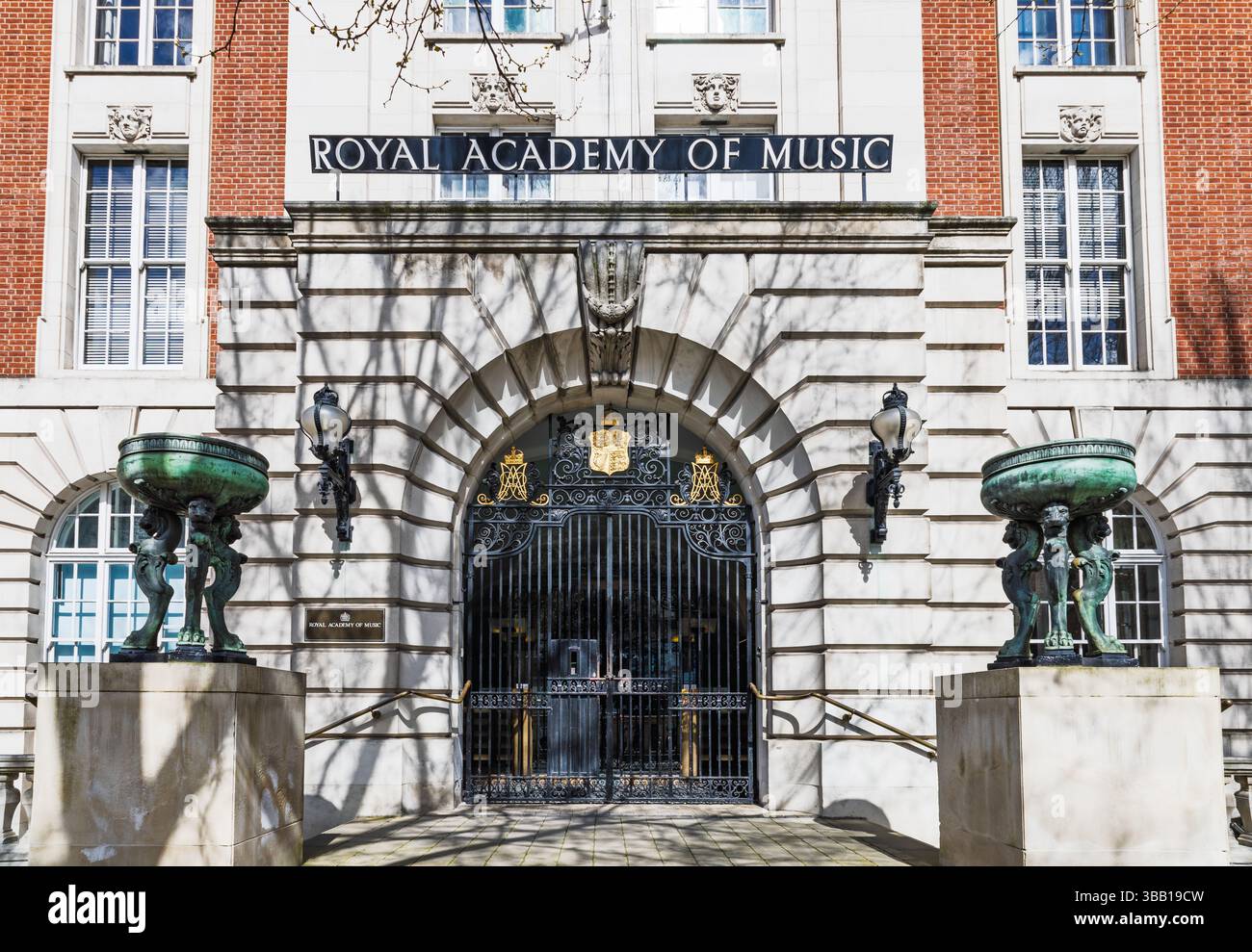 Entrance of the Royal Academy of Music with Iron Gate and Classic ...
