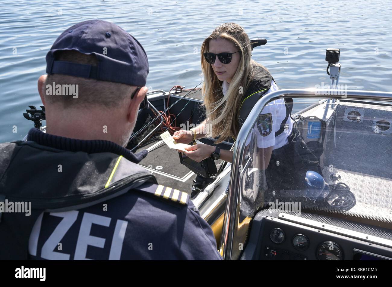 14 May 2025, Saxony-Anhalt, Mücheln: Police inspector Jennifer Dümke ...