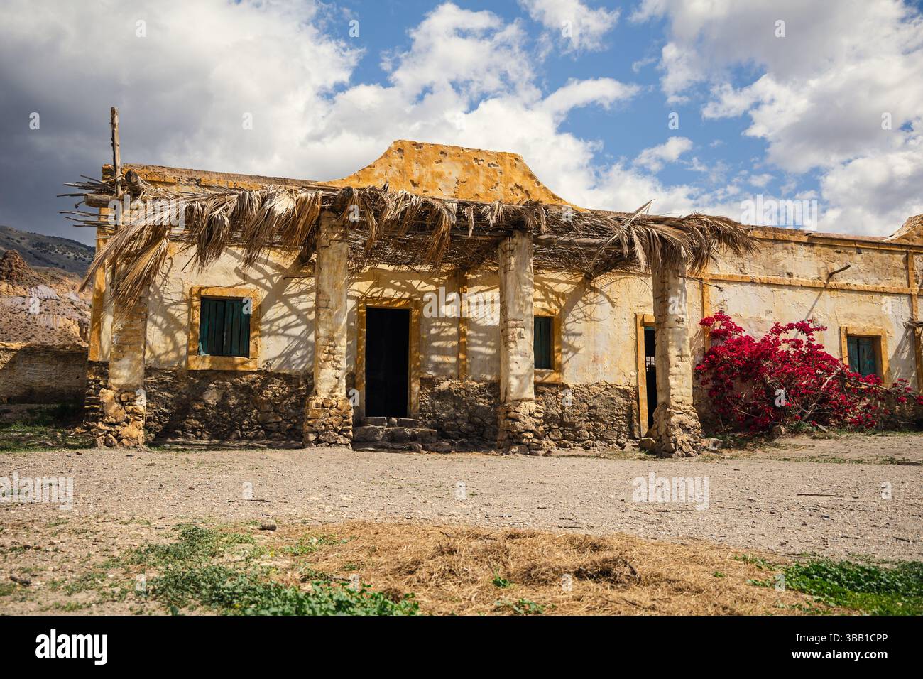 Front view of historic Western film set house in Tabernas Desert ...