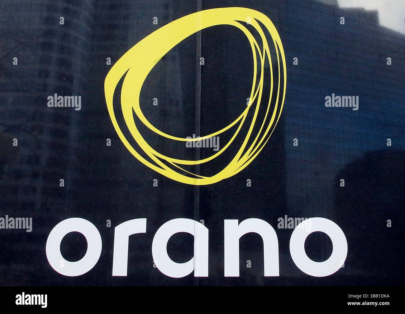 FILE - The Orano logo is pictured at La Defense business district ...