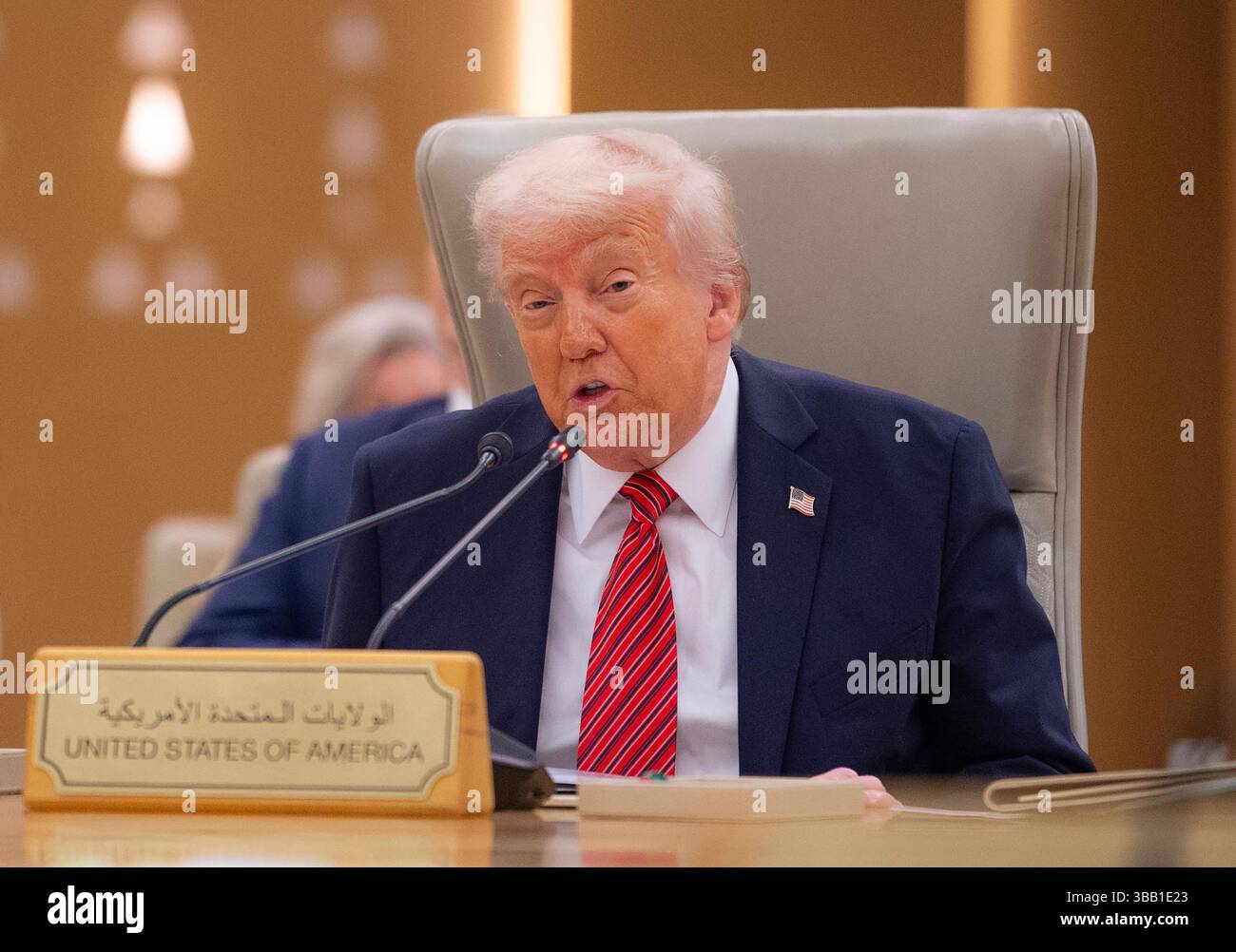 Riyadh, Saudi Arabia. 14th May, 2025. US President Donald Trump speaks ...