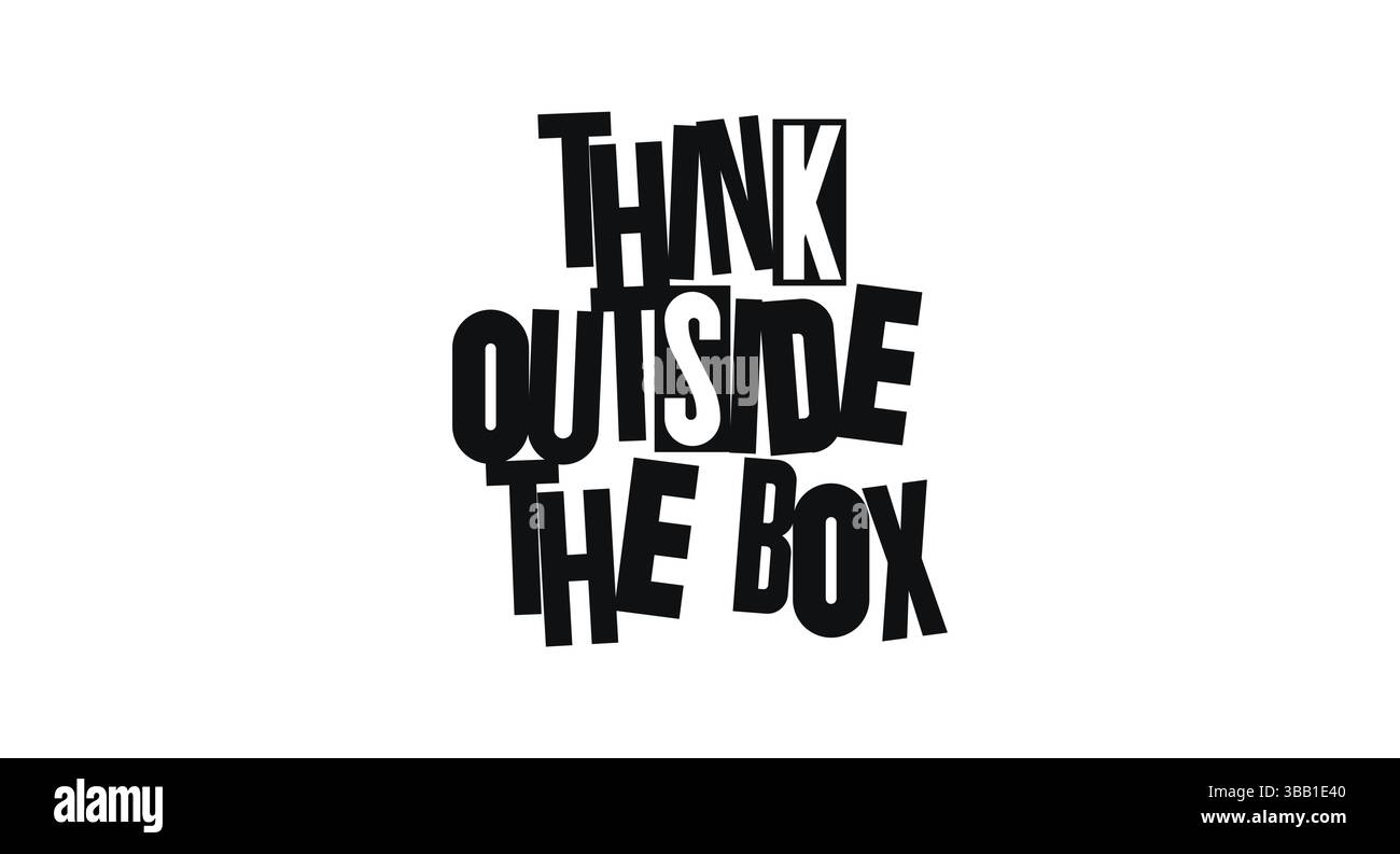 Motivational Quote Think Outside The Box In Cut-Out Style Typography ...