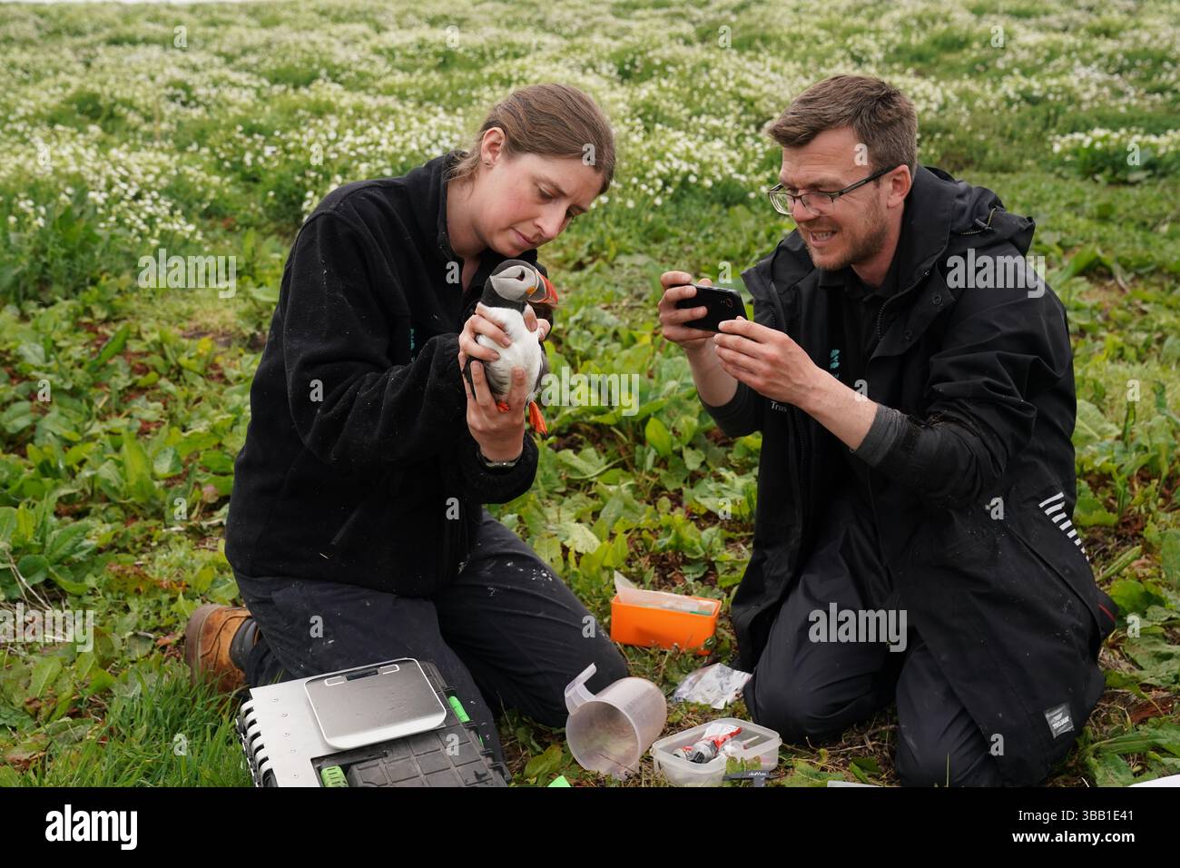 National Trust Rangers Heather Wilson (left) and Tom Hendry photograph ...