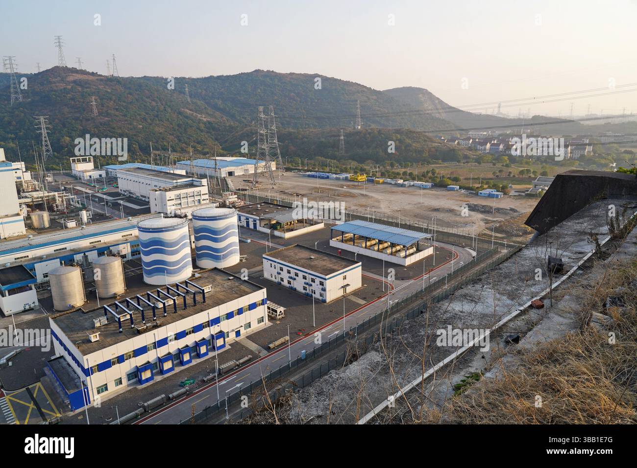 A nuclear power plant with different technical compartments Stock Photo ...