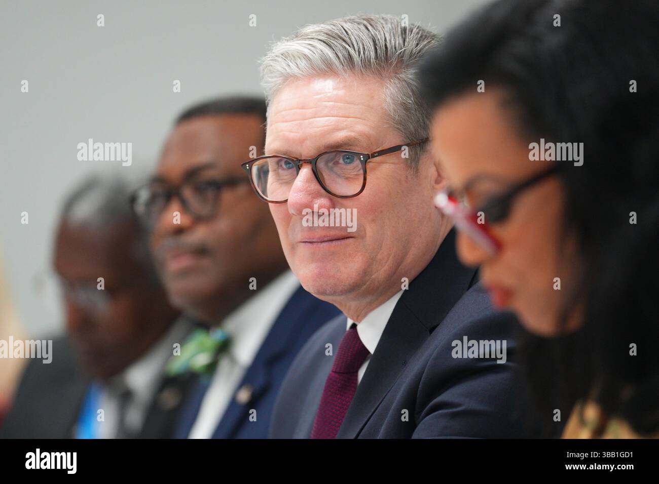 Prime Minister Keir Starmer attends a financial roundtable meeting on ...