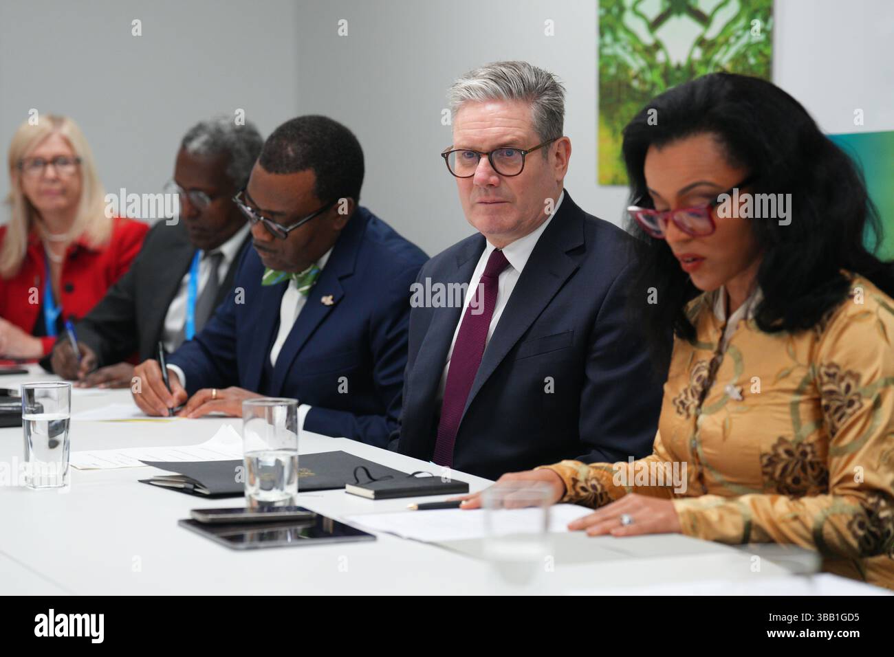 Prime Minister Keir Starmer attends a financial roundtable meeting on ...