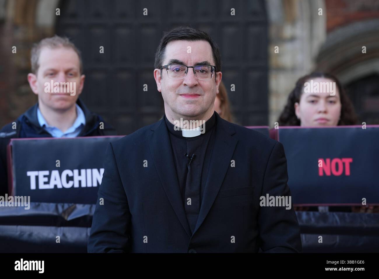 Reverend Dr Bernard Randall handing in a CitizenGo petition signed by ...