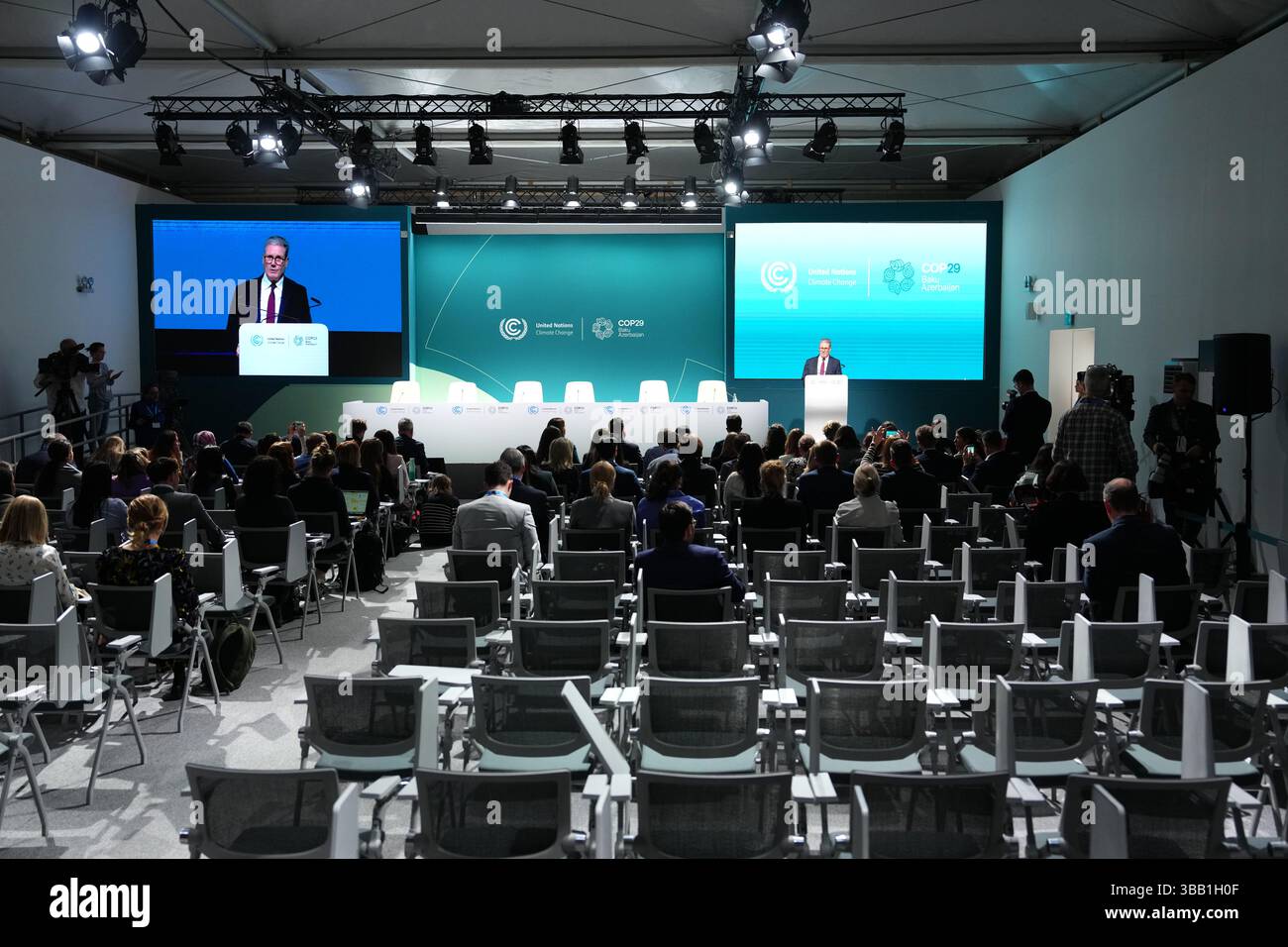 Prime Minister Sir Keir Starmer speaks on day two of the Cop29 climate ...