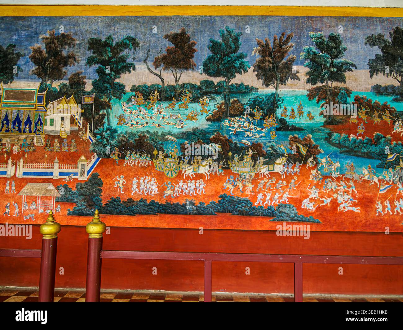 The Ramayana Mural at the Royal Palace, Phnom Penh, Cambodia Stock ...