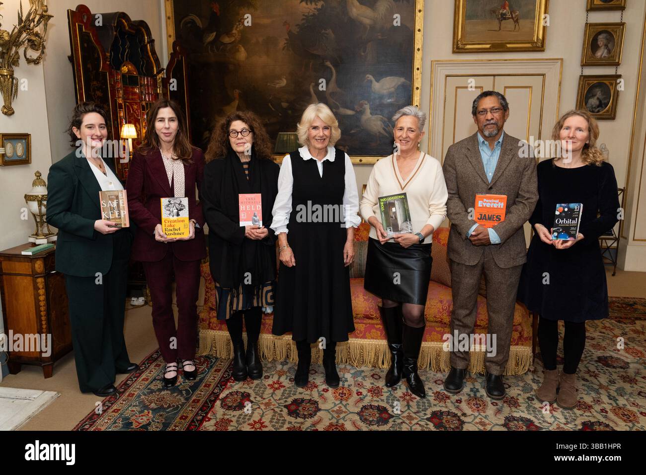 (left to right) Yael van der Wouden, Rachel Kushner, Anne Michaels, Queen Camilla, Charlotte ...