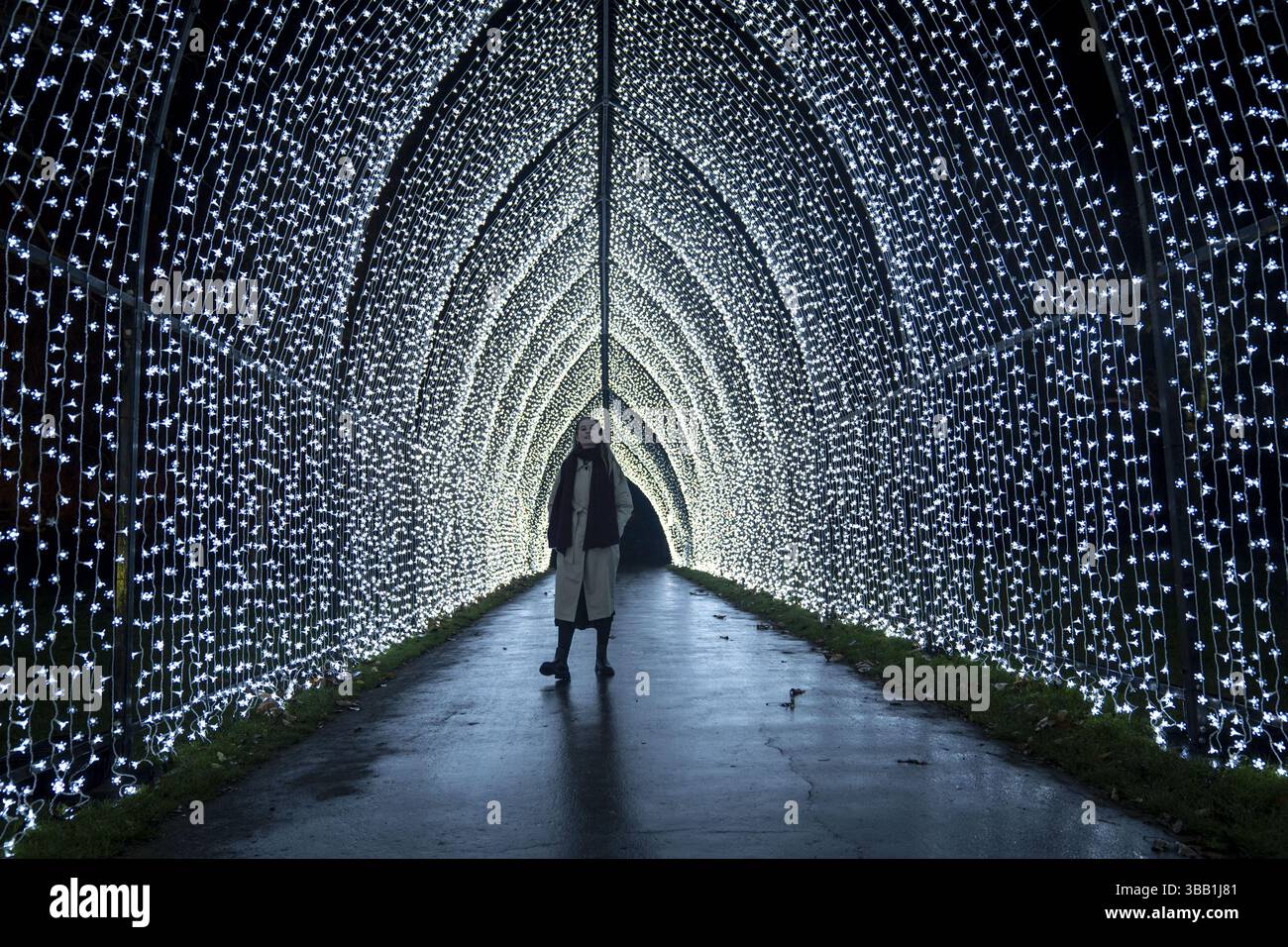 A person during a preview of Christmas at Kew, at the Royal Botanic ...