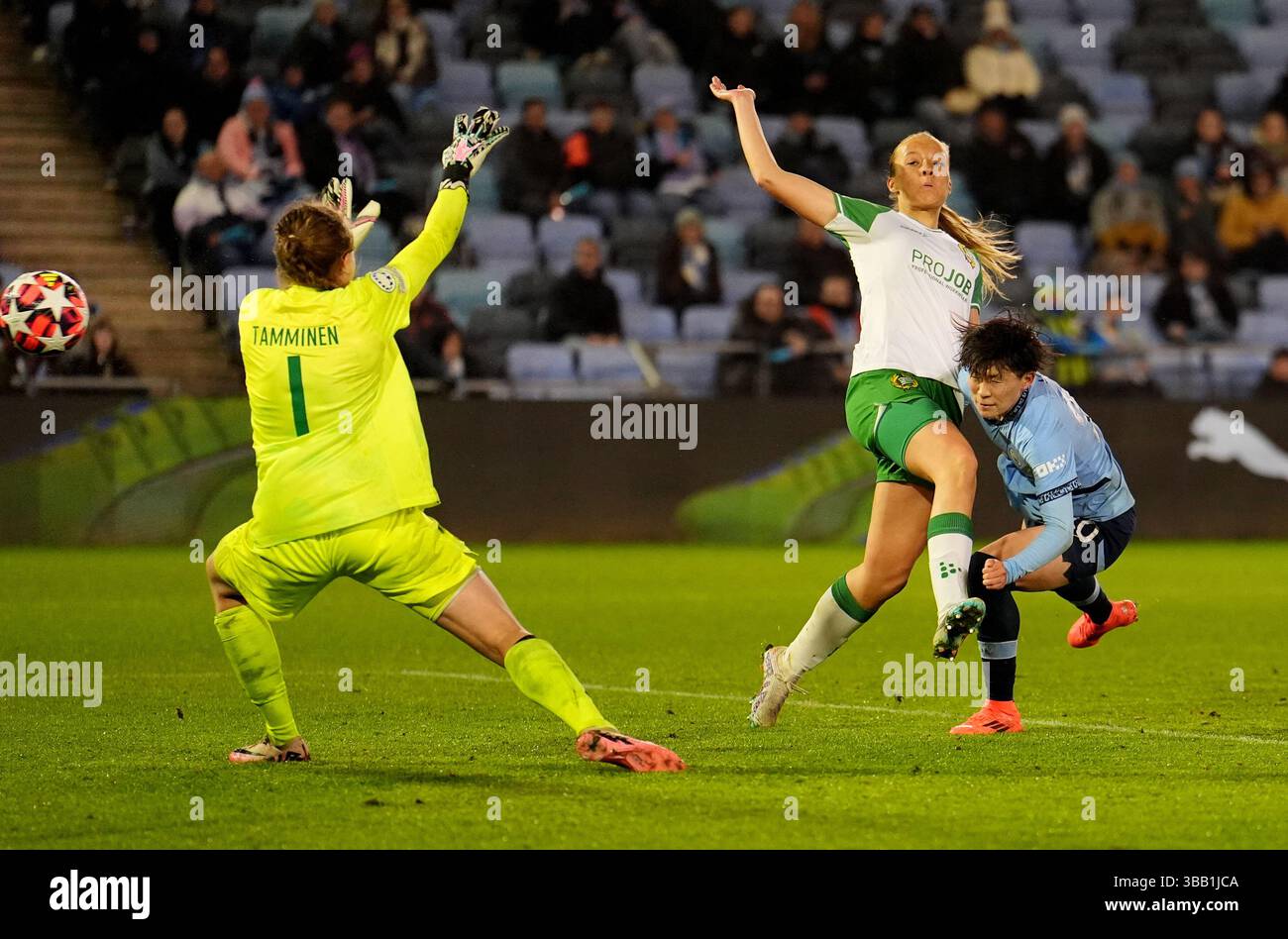 Manchester City's Aoba Fujino scores their side's second goal of the ...