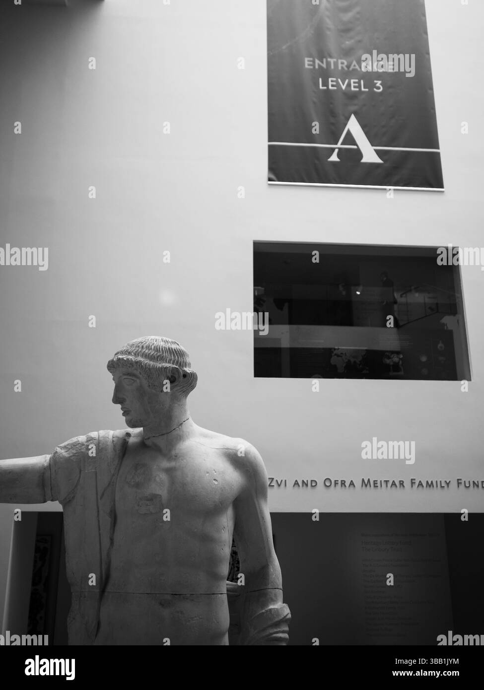 Black and White, Apollo, Statue, Ashmolean Museum, Oxford, Oxfordshire ...