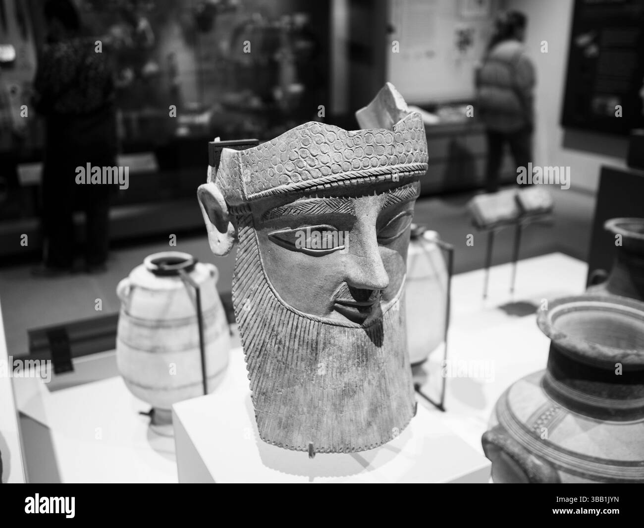 Terracotta portrait of a bearded man, from a votive statue (600-500 BC). Ashmolean Museum ...