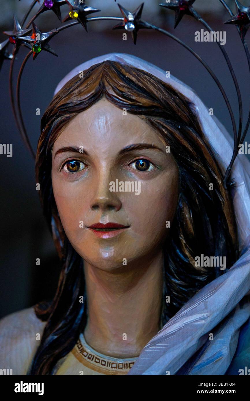 Statue images of Blessed Virgin Mary at Roman Catholic Church Stock ...