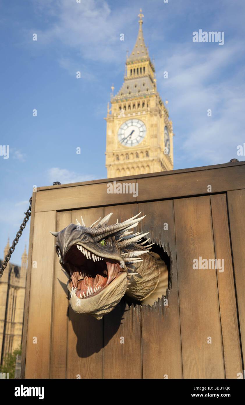 EDITORIAL USE ONLY A 25-ft-long animatronic 'Hungarian Horntail' dragon ...