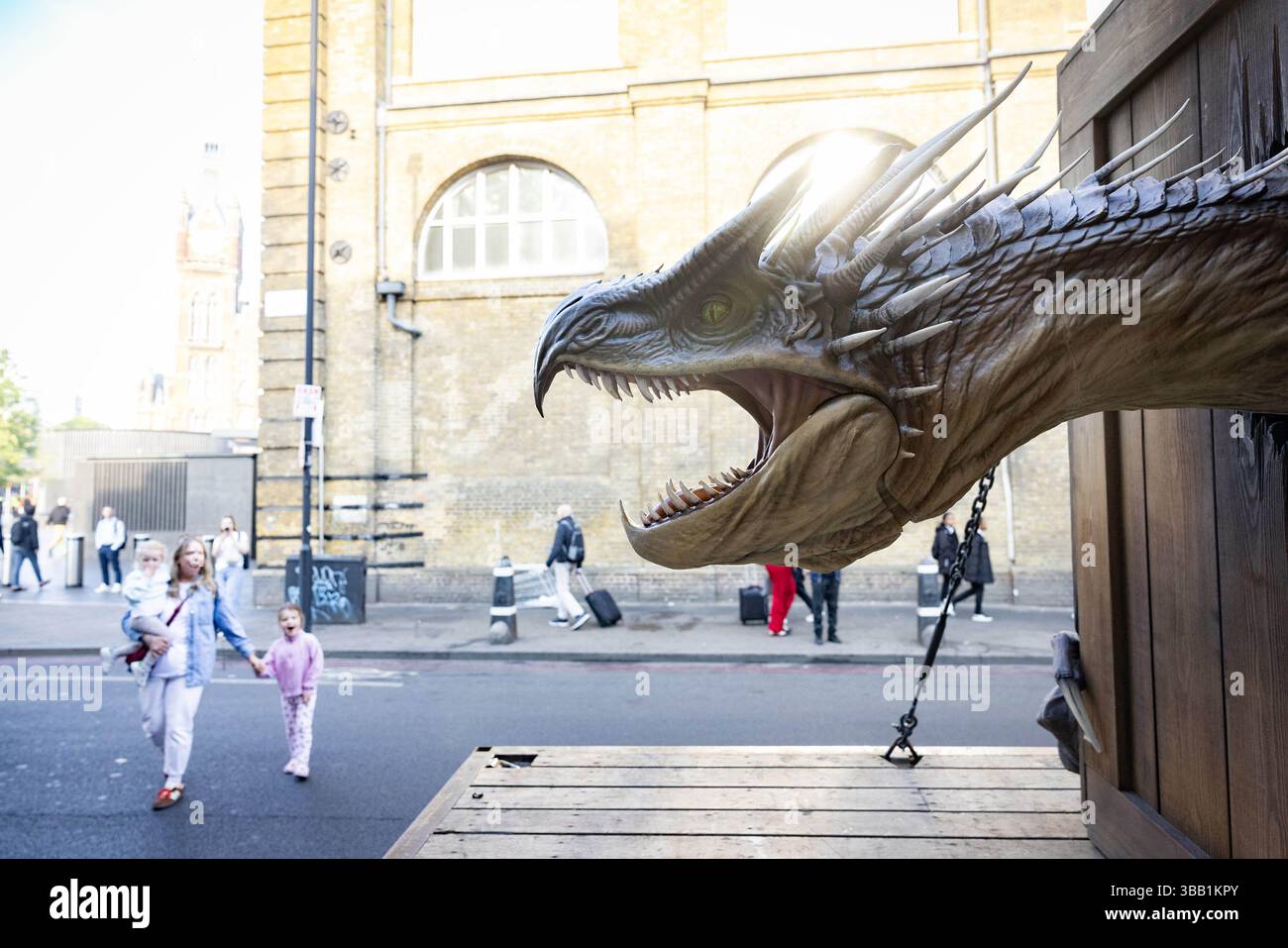 EDITORIAL USE ONLY A 25-ft-long animatronic 'Hungarian Horntail' dragon ...