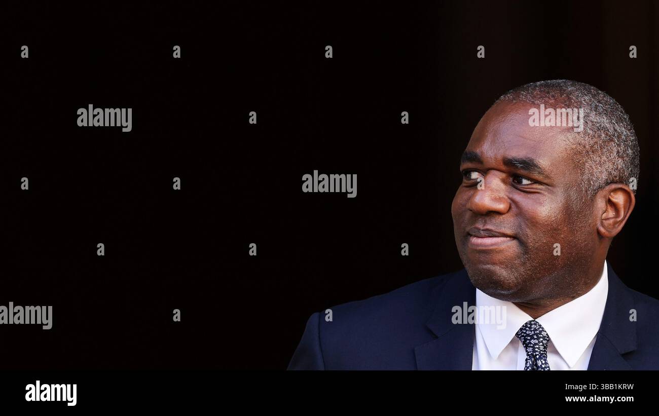 Foreign Secretary David Lammy outside Lancaster House, London, as he ...