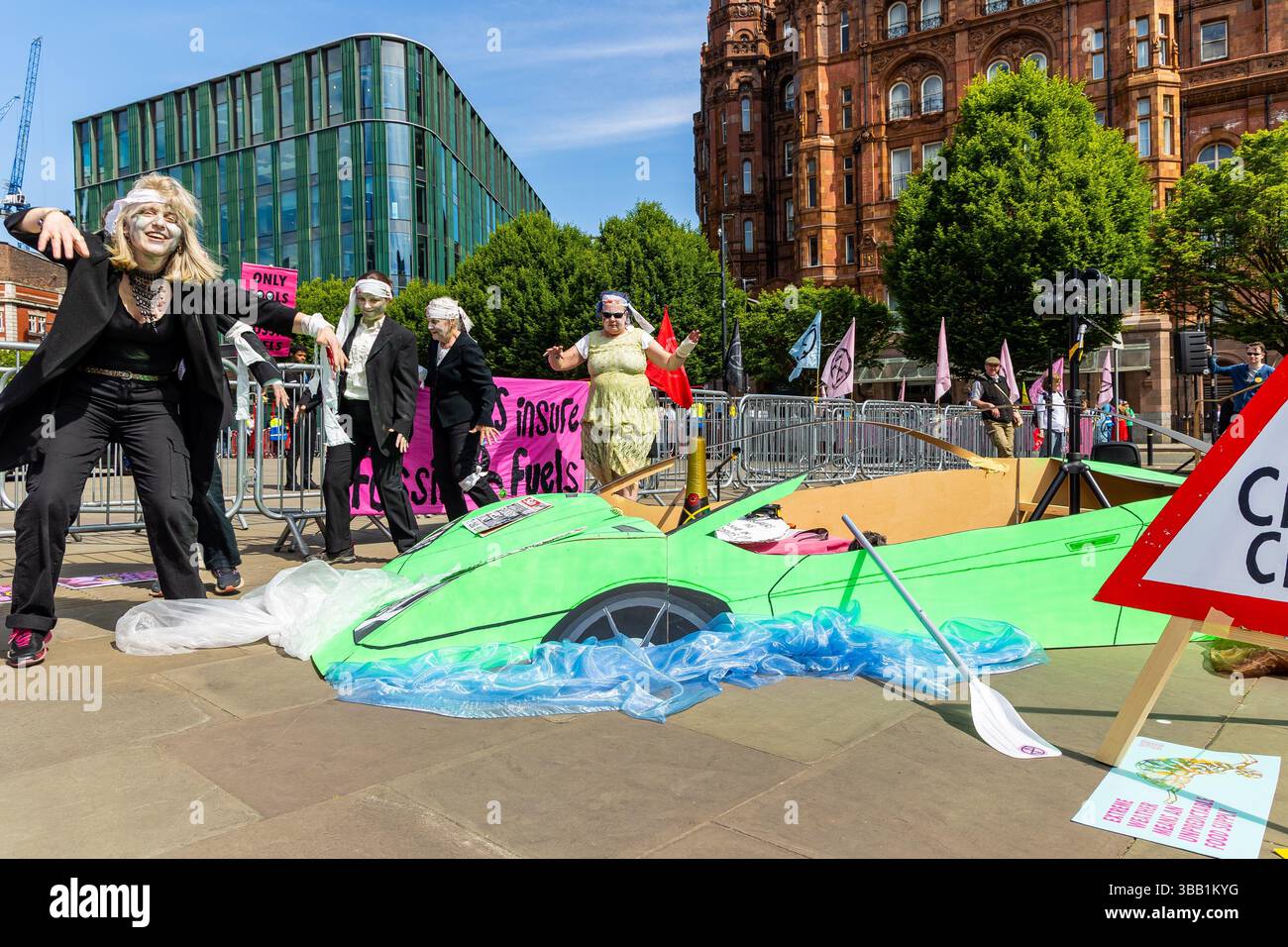 Manchester, UK. 14th May, 2025. Extinction Rebellion protest outside ...