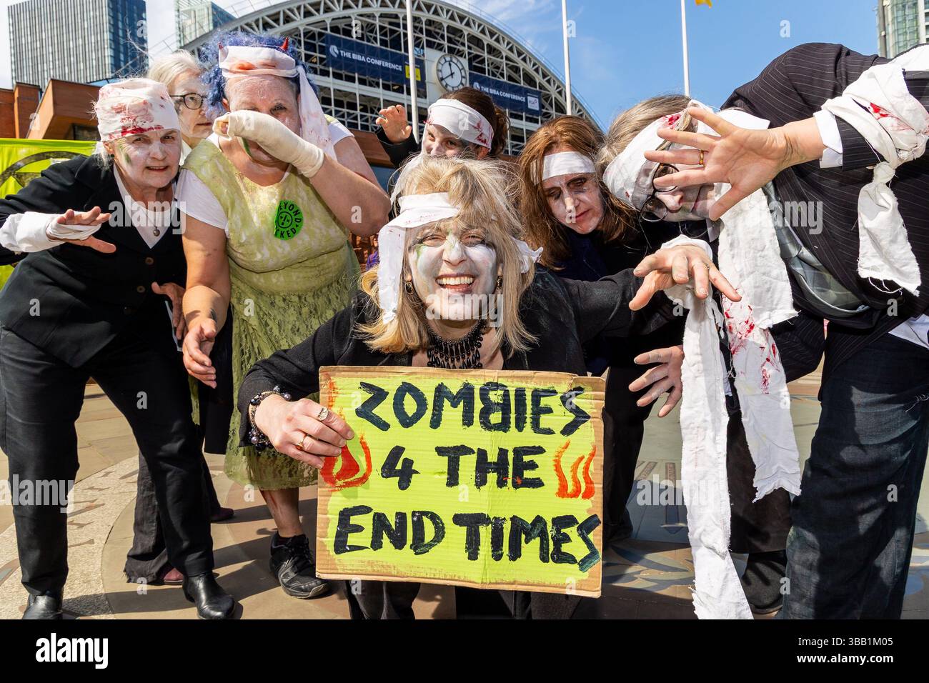 Manchester, UK, 14 May 2025, Extinction Rebellion protest outside the ...