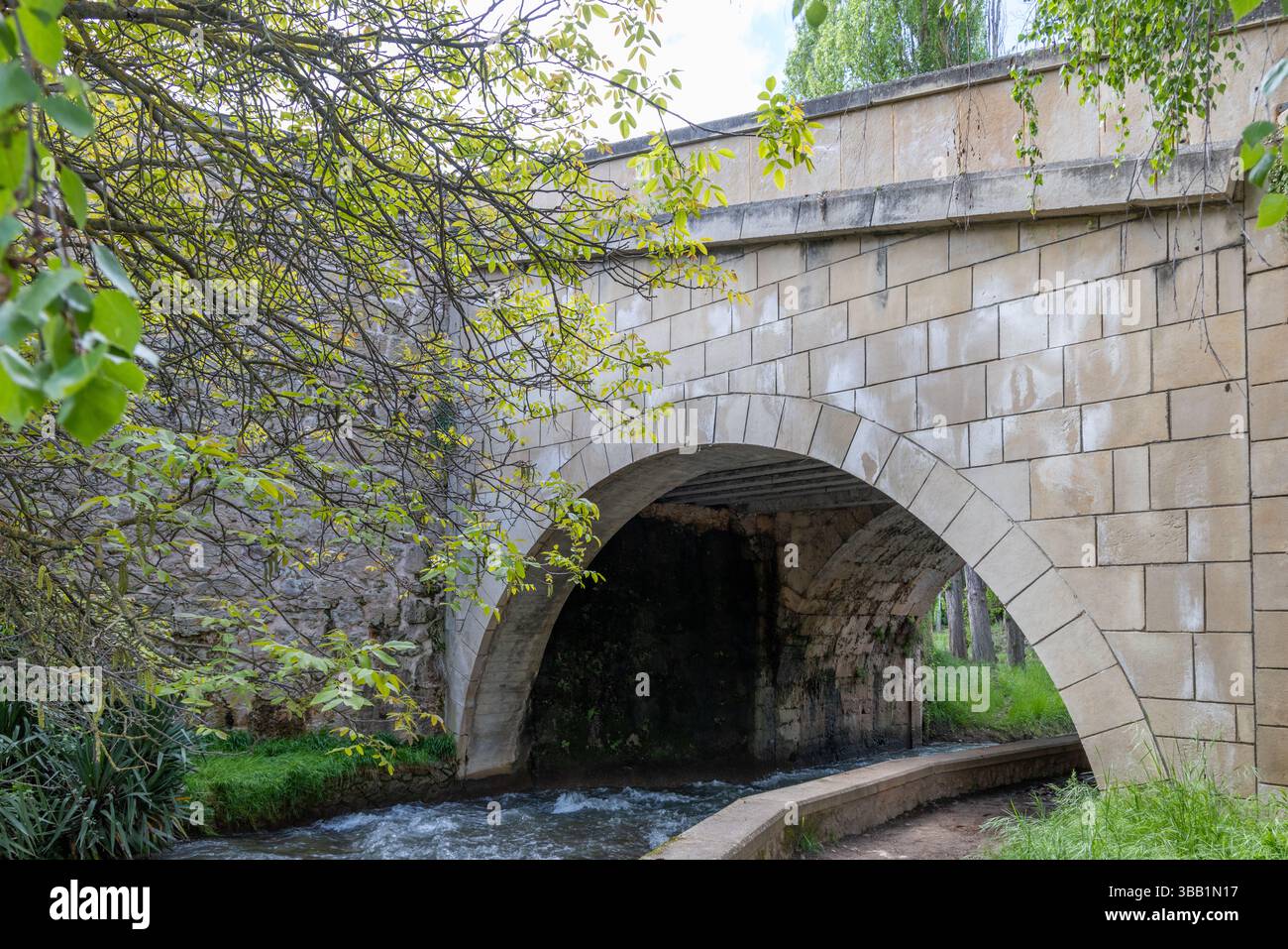 Trillo, Spain, Italy - May 05, 2025: Waterfalls running through the ...