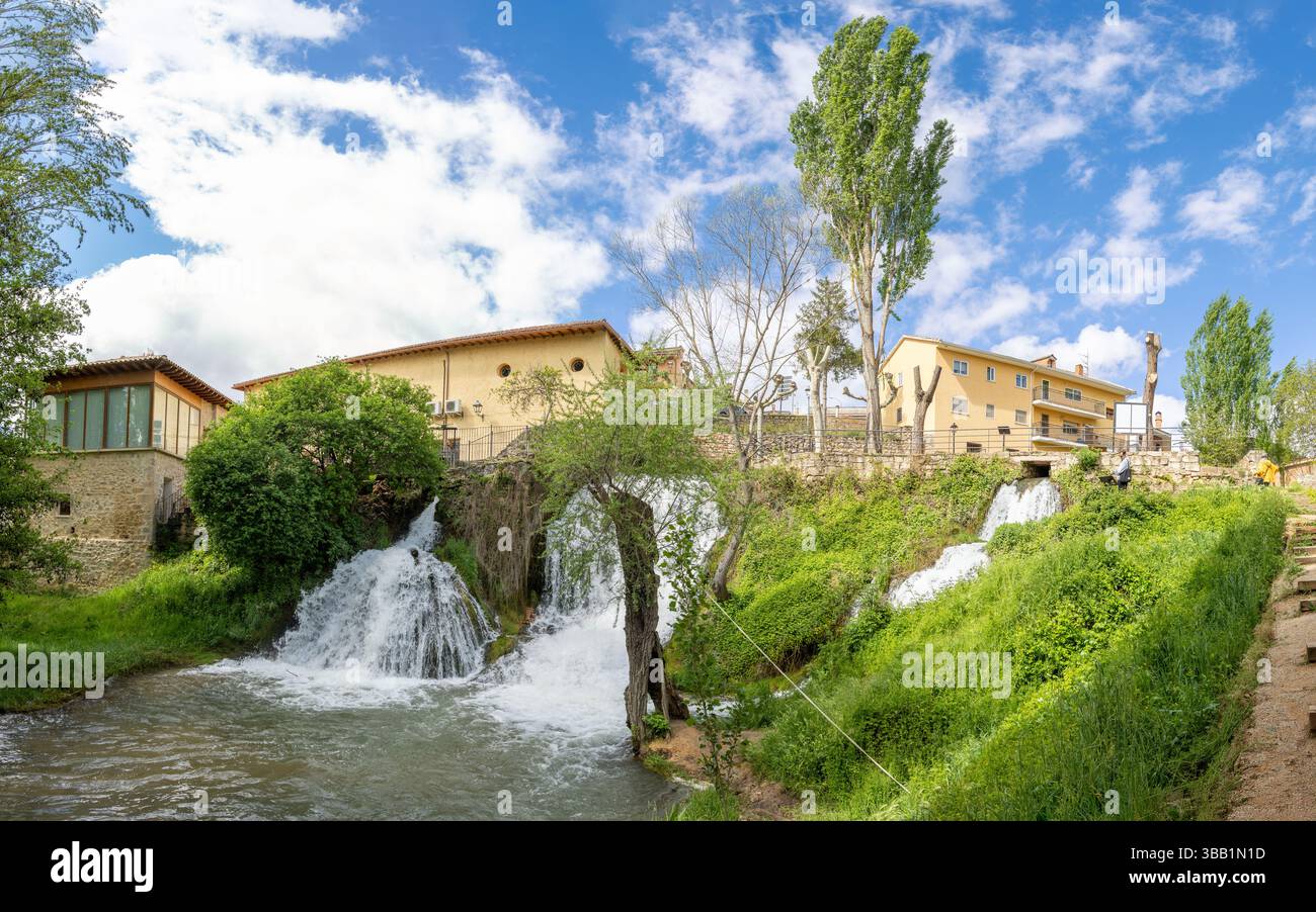 Trillo, Spain, Italy - May 05, 2025: Waterfalls running through the ...