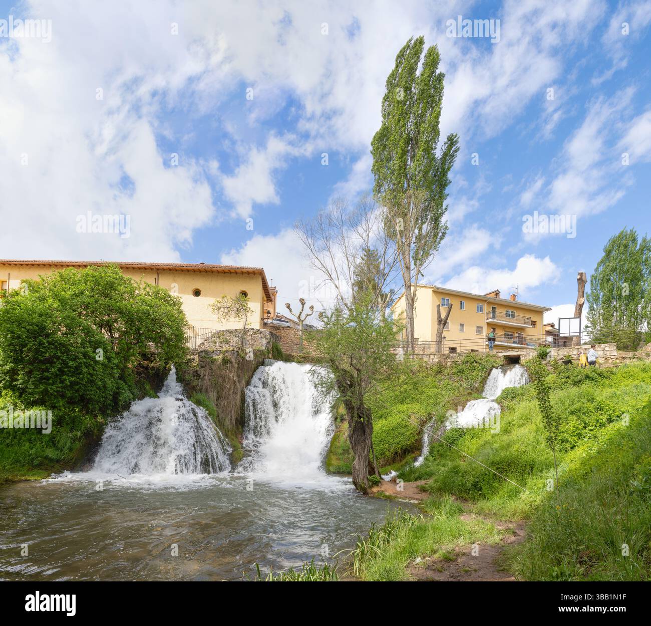 Trillo, Spain, Italy - May 05, 2025: Waterfalls running through the ...
