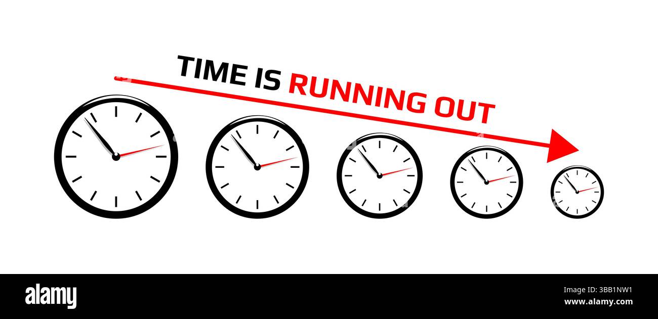 Time running out clock deadline countdown concept vector illustration Stock Vector Image & Art ...