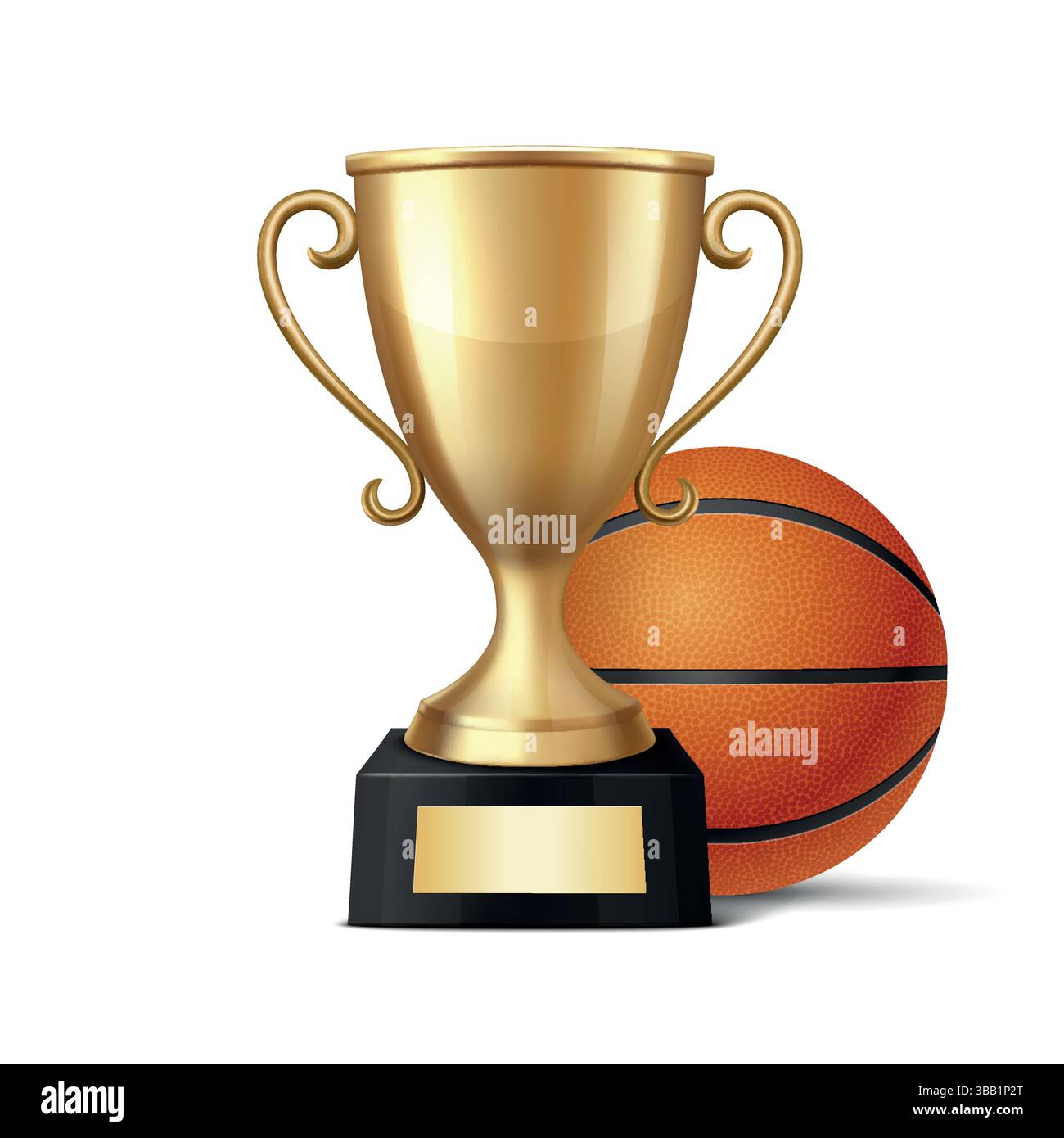 Realistic 3d Basketball Championship Trophy, Vector Illustration ...