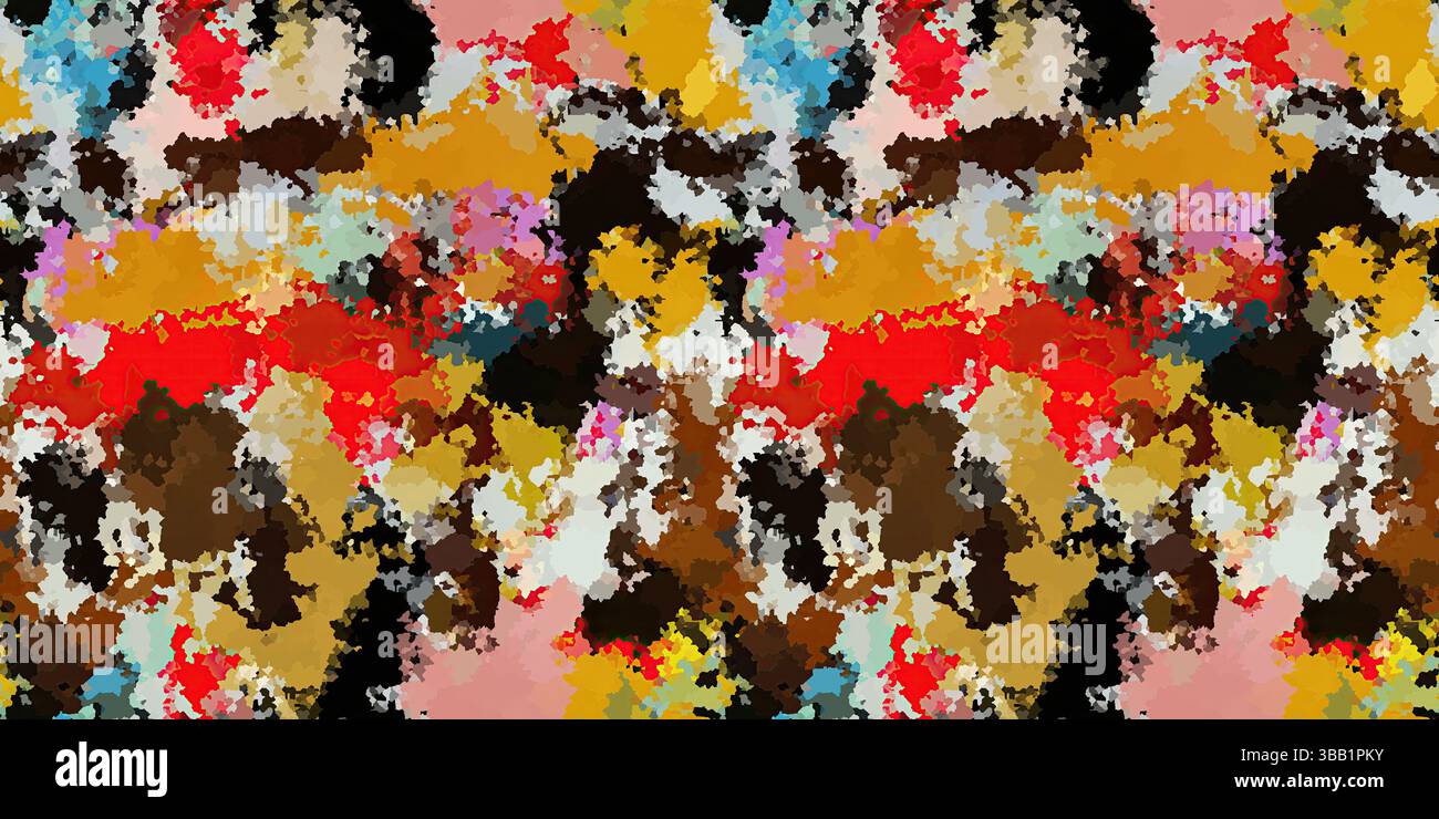 Abstract blotched random paint splatter seamless border pattern. Dense ...